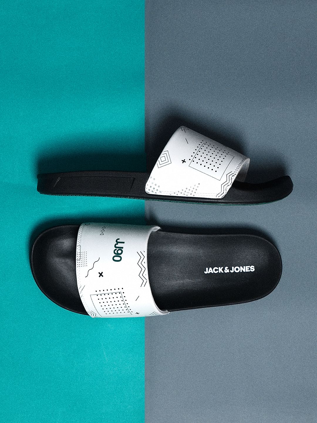 Black Printed Sliders