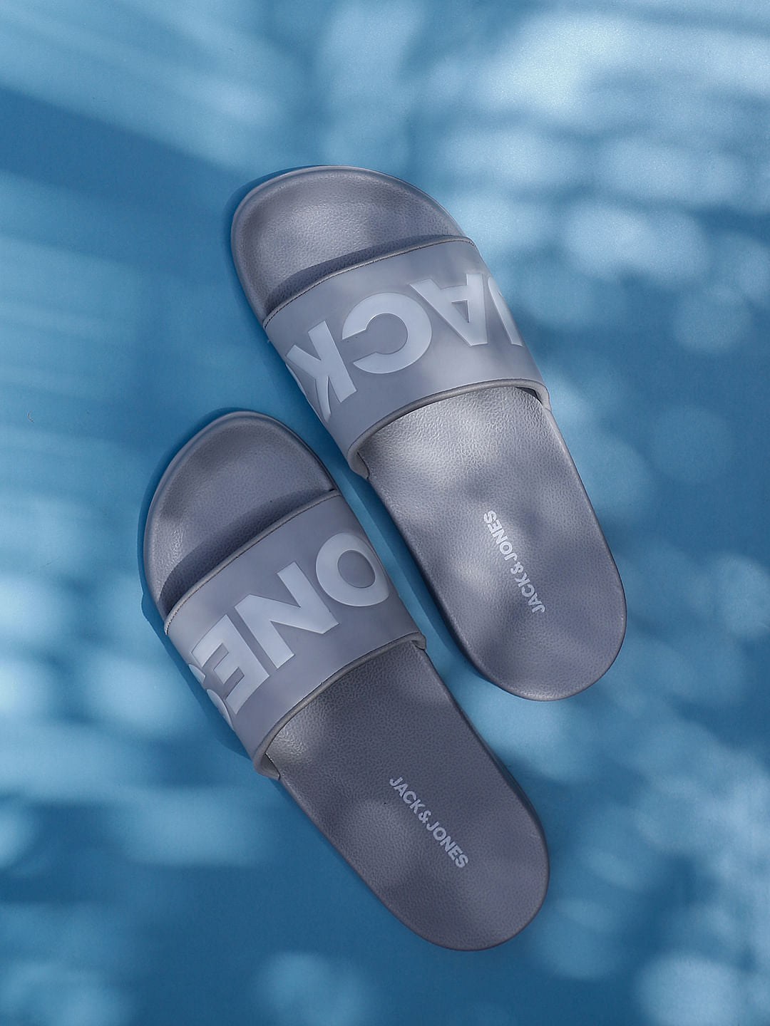 Grey Logo Print Sliders