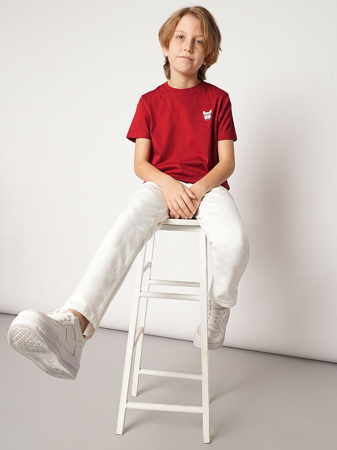 Boys Red Doggo Logo Print T-shirt