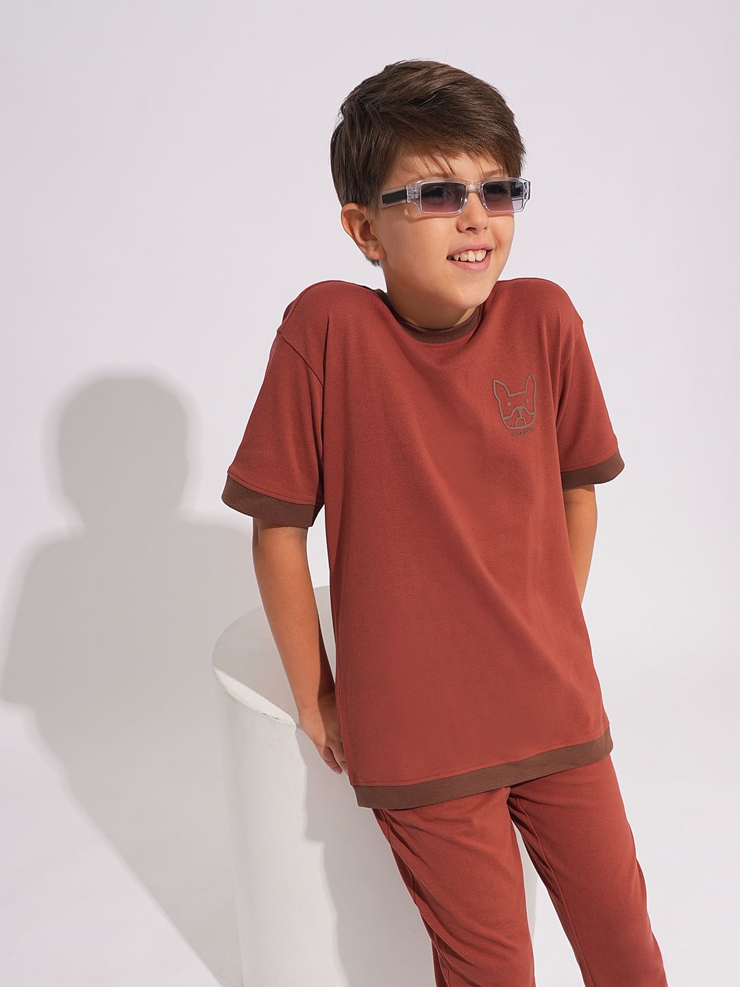 Boys Rust Co-ord Set Sweatpants