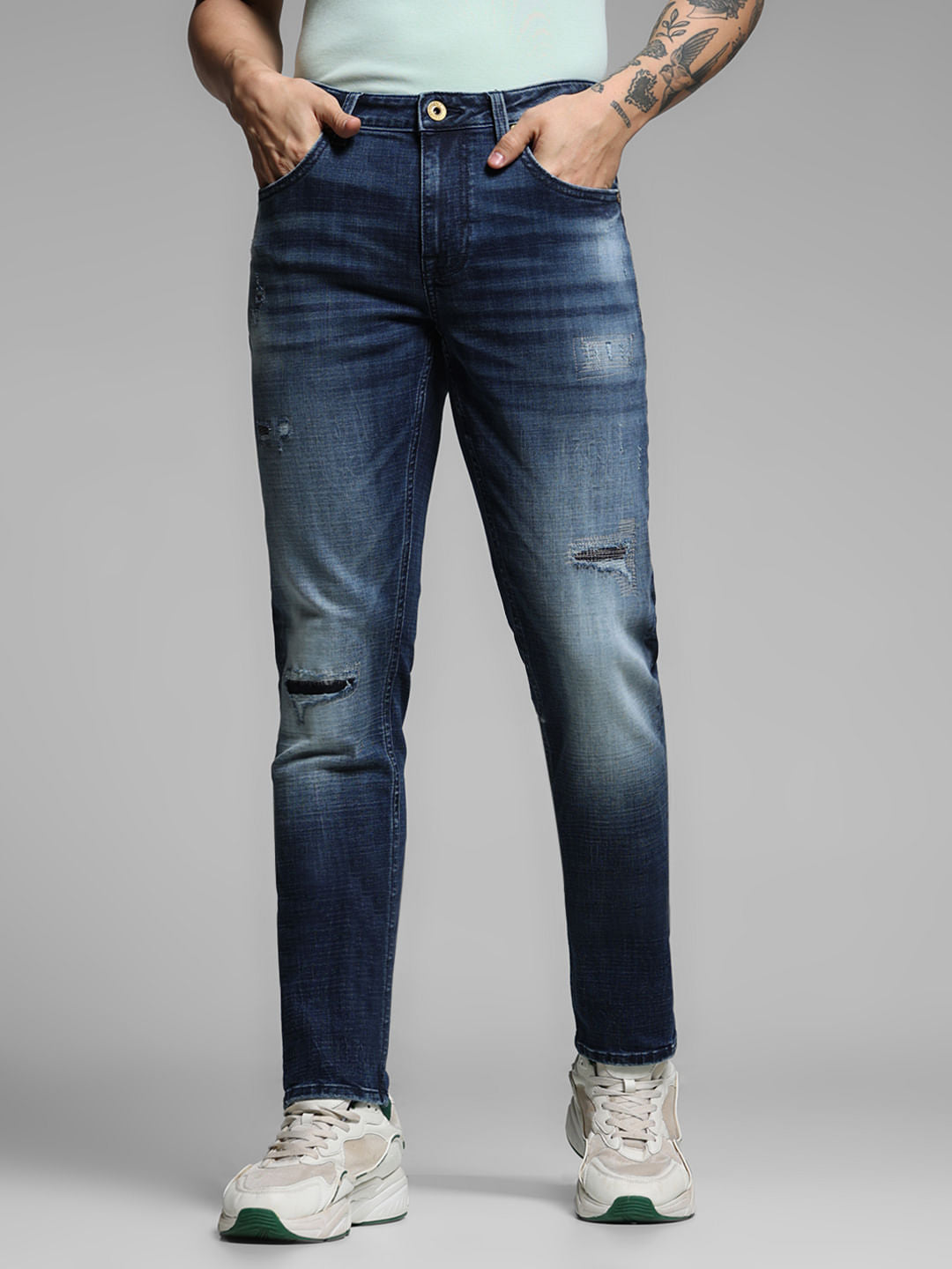 Blue Low Rise Glenn Slim Fit Jeans