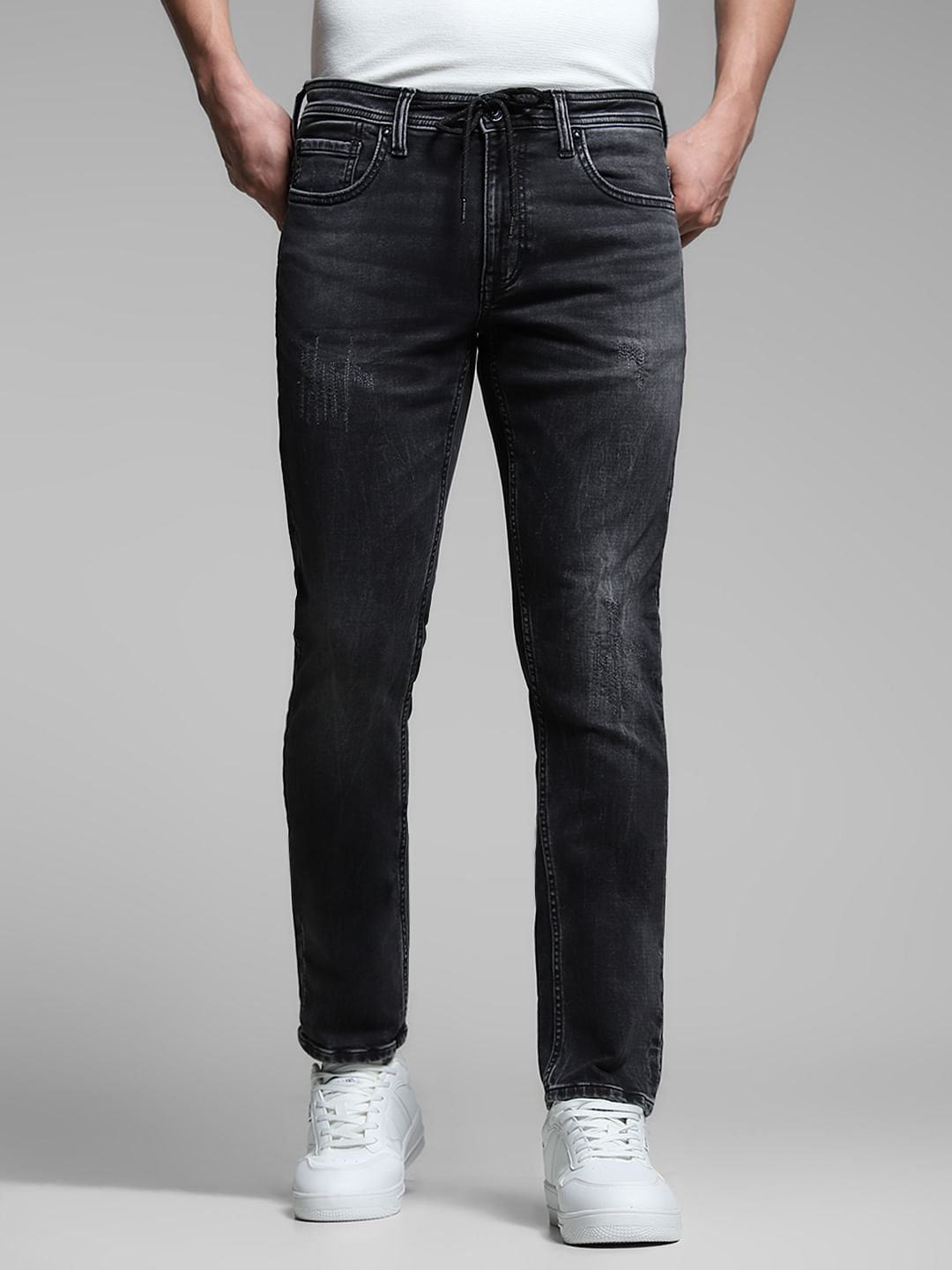 Black Low Rise Glenn Slim Fit Jeans