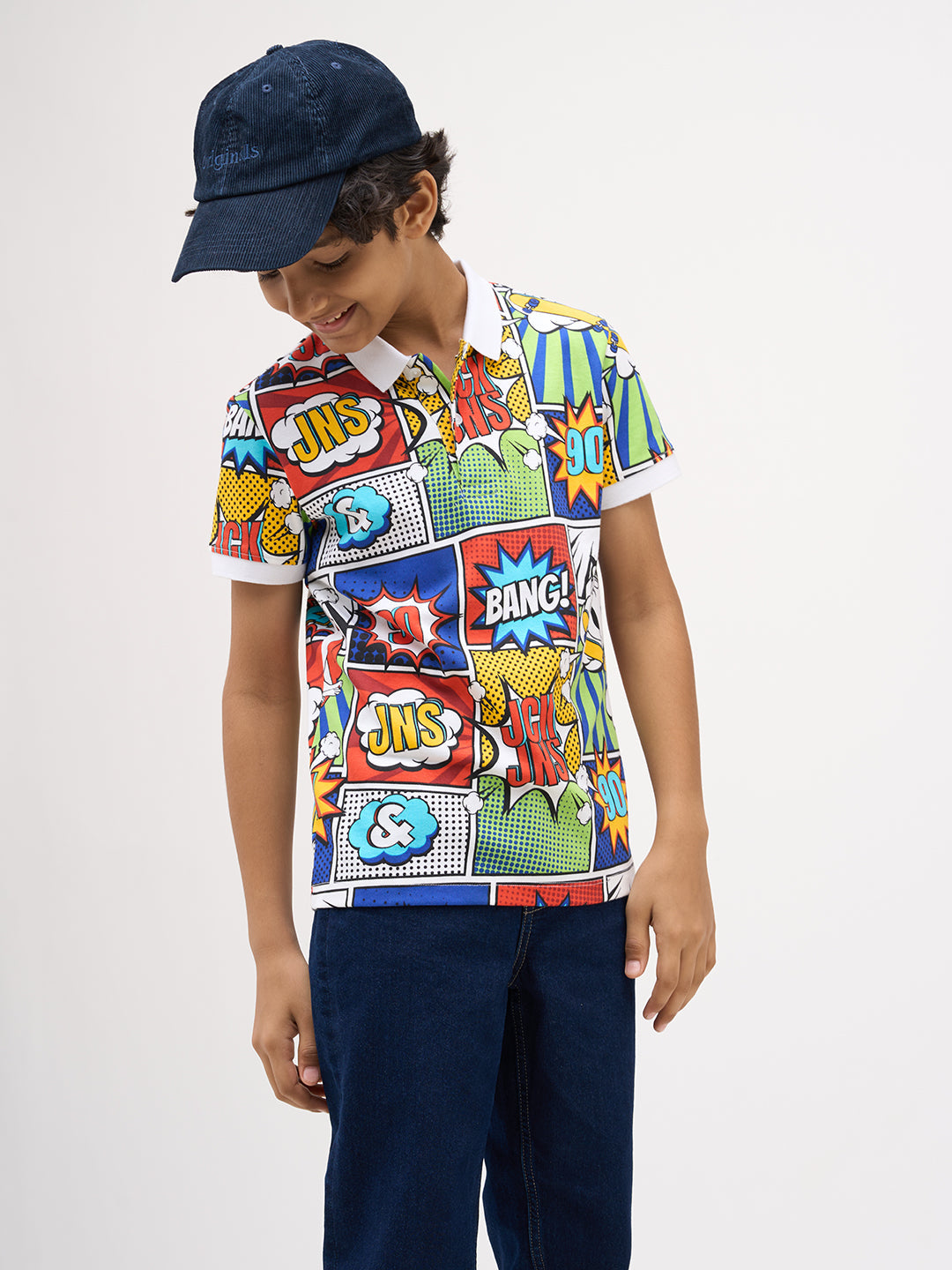 Buy Boys Comic Strip Print Polo for Kids Online at Jack&Jones | 901685101